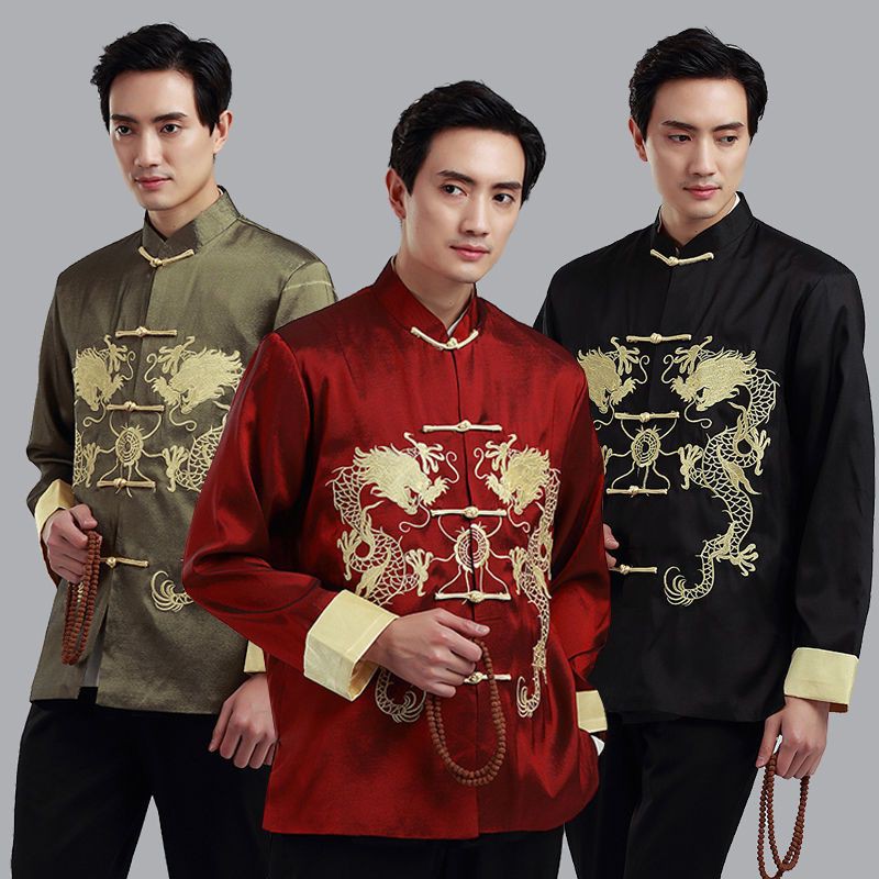 Jual GS-16 S-3XL Atasan pria impor baju sangjit pria cheongsam pria ...