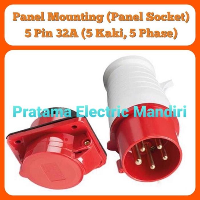 Jual Plug & Panel Mounting Socket 5 Pole 5 Pin 5P 32A Male Female | Shopee Indonesia