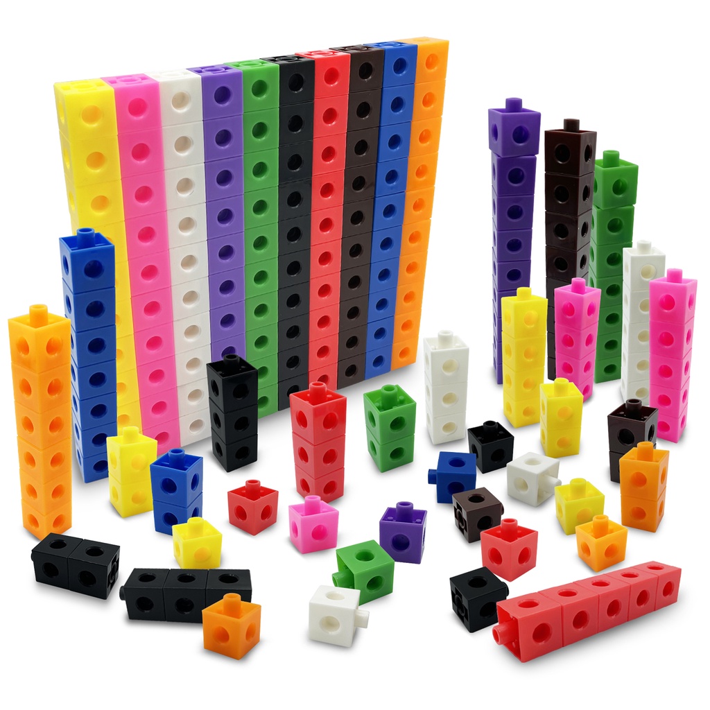 Jual [Molo] Mainan Edukasi Math Linking Cubes 100 pcs/ Balok Matematika ...