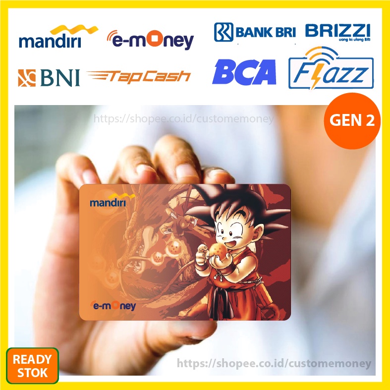Jual KARTU EMONEY ANIME GOKU DRAGON BALL ETOLL E-MONEY MANDIRI FLAZZ ...
