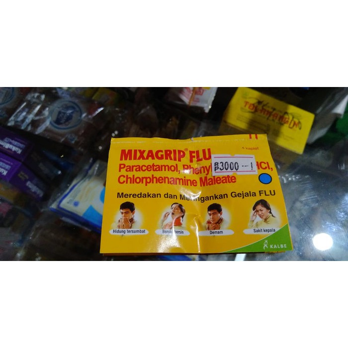 Jual MIXAGRIP FLU 1 STRIP / 4 TABLET KAPLET / KUNING / OBAT FLU BERSIN ...