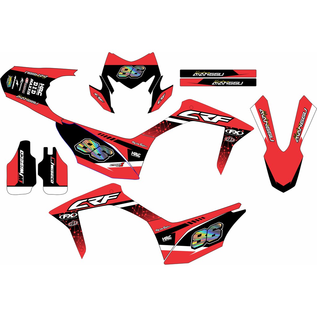 Jual Decal CRF desain terbaru warna merah hitam kombinasi warna pelangi ...