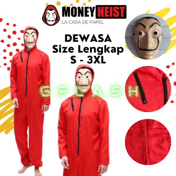 Jual Kostum Dewasa Import Baju Cosplay Topeng La Casa De Papel Costume ...