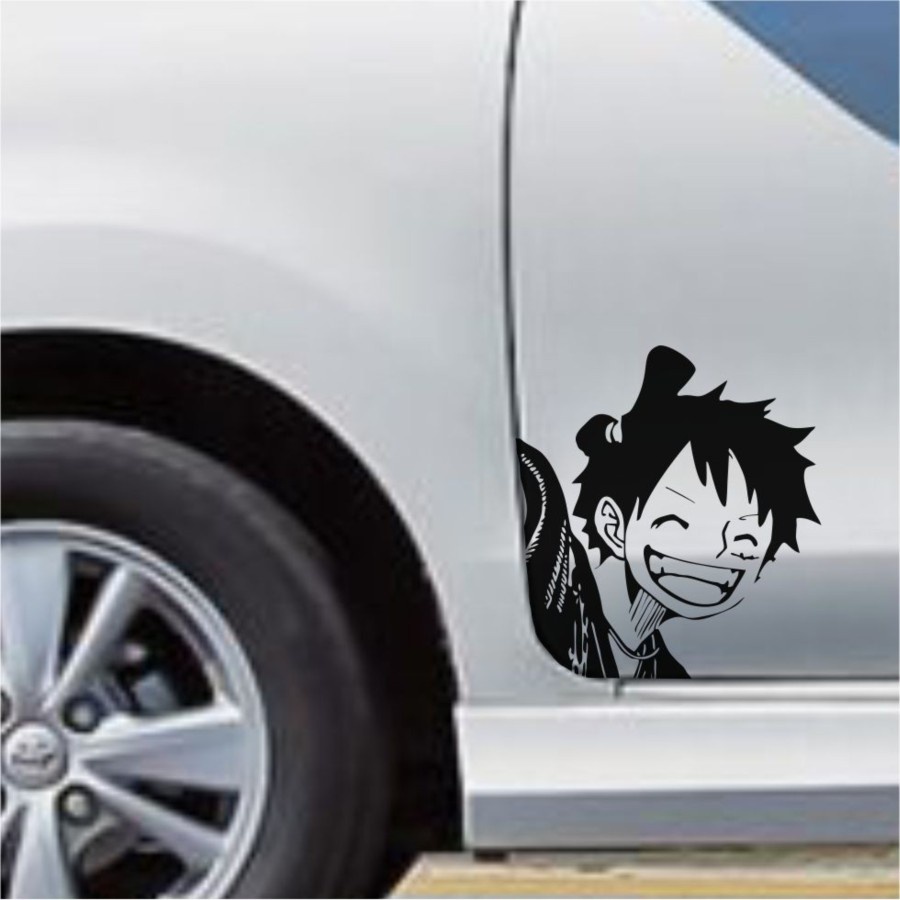 Jual CUTTING STICKER MOBIL LUFFY ONE PIECE SMILE STIKER PINTU MOBIL ...