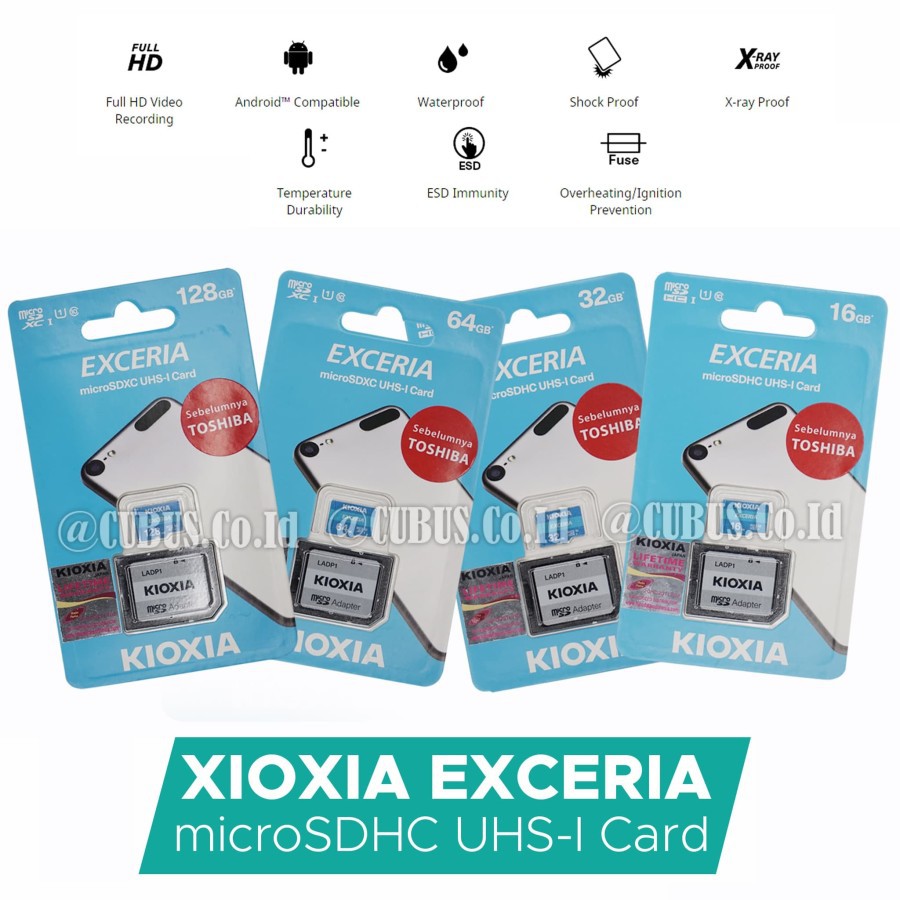 Jual Micro sd Card 128gb KIOXIA Exceria SDXC UHS-I 100 MB/s With Adapter SD Original | Shopee ...