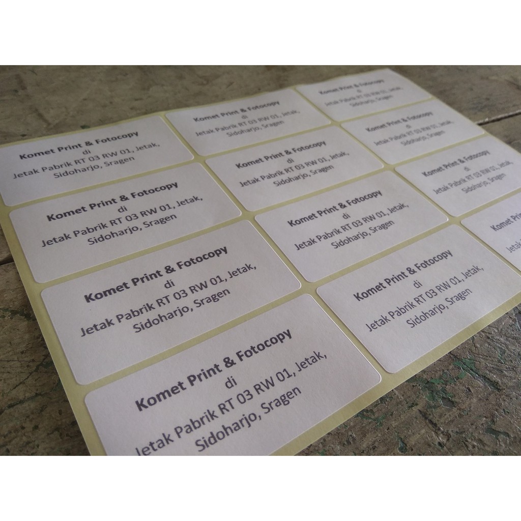 Jual Jasa Cetak / Print Label Undangan No 103 Ukuran 32 x 64 mm ...