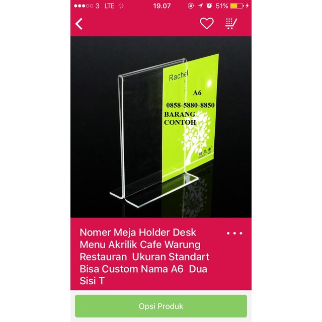 Jual Display Akrilik Menu Tentcard Holder A6 Untuk Meja | Shopee Indonesia