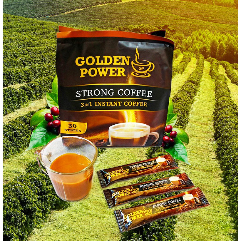 Jual kopi golden power strong coffee 3 in 1 instant coffee | Shopee ...