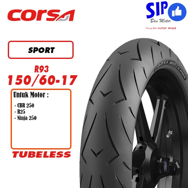 Jual Ban motor sport Corsa R93 150 60 17 Platinum soft compound ...