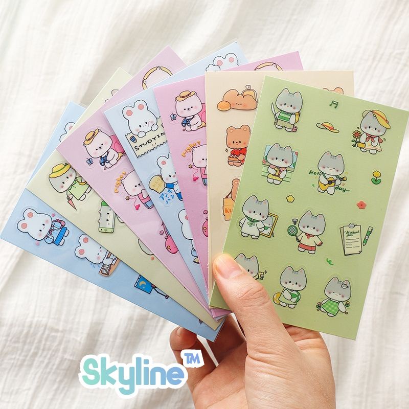 Jual Sticker PVC Kiss Cut Scrap Book Journal Dengan Motif Lucu Isi 1 ...