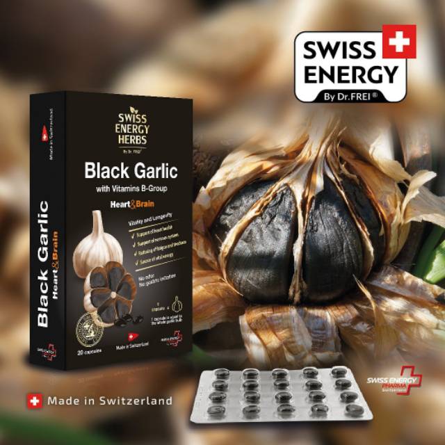 Jual Black garlic swiss energy 20capsule - bawang hitam fermentasi ...