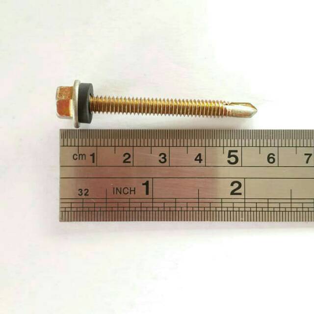 Jual Baut Roofing 5cm Kepala 8mm / Sekrup Skrup Baja Ringan Spandek ...