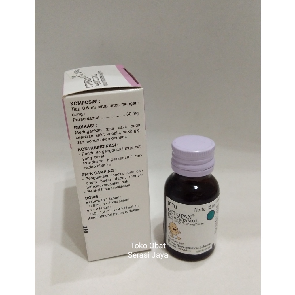 Jual OTTOPAN PARACETAMOL ORAL DROP 0,6ML PEREDA PANAS DEMAM ANAK ...