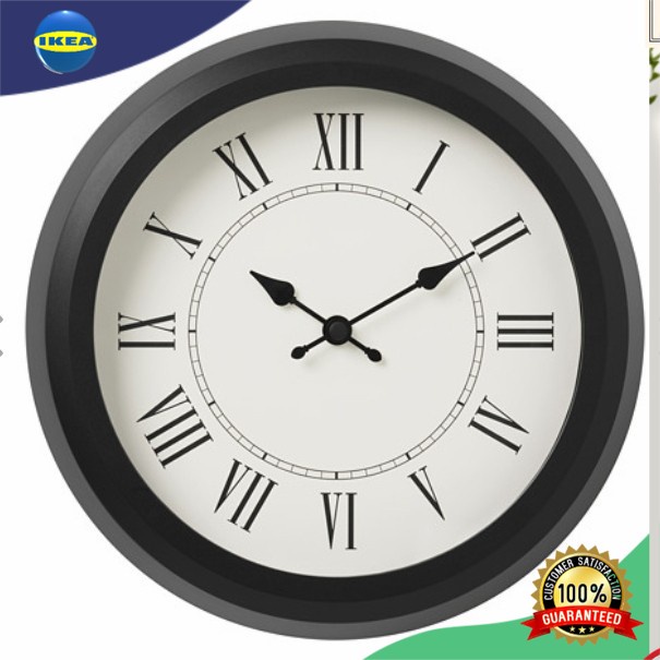 Jual Jam Dinding Bulat Angka Romawi Tanpa Suara NF 25cm original_Hitam ...