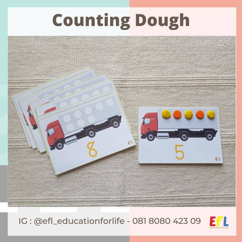 Jual Material Berhitung dengan Dough Montessori Inspired Worksheet Anak ...