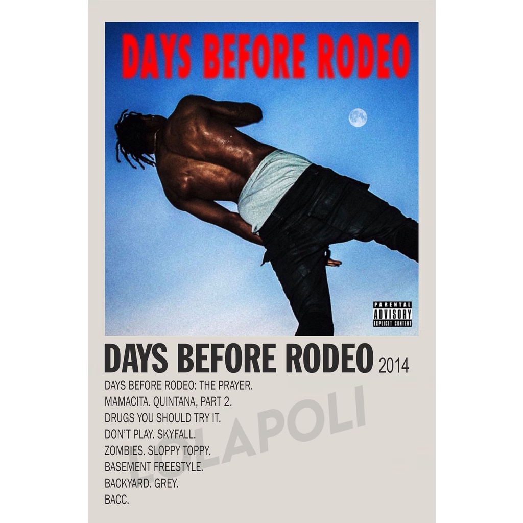 Jual Poster Cover Album Days Before Rodeo - Travis Scott | Shopee Indonesia