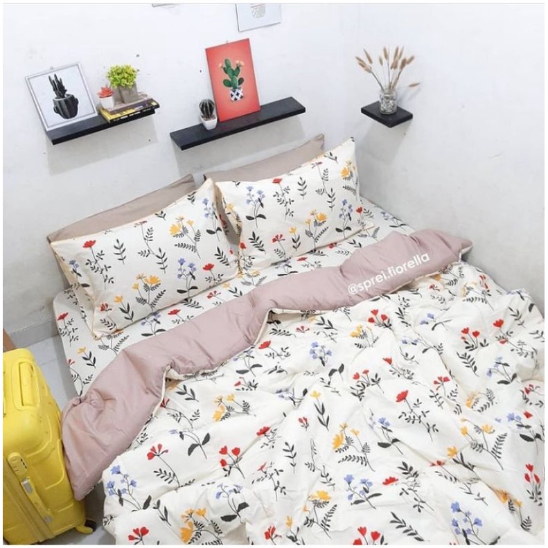 Jual Bedcover Set Sprei Estetik Motif Ivana Bahan Polymicro Ukuran ...