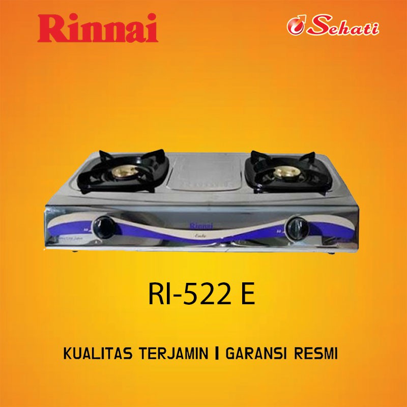 Jual RINNAI RI-522E Kompor Gas Rinnai Kompor Gas 2 Tungku Stainless ...