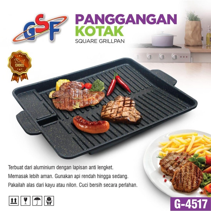 Jual Korean BBQ Yakiniku Panggangan Multi Square Grill Pan Oil Free GSF ...