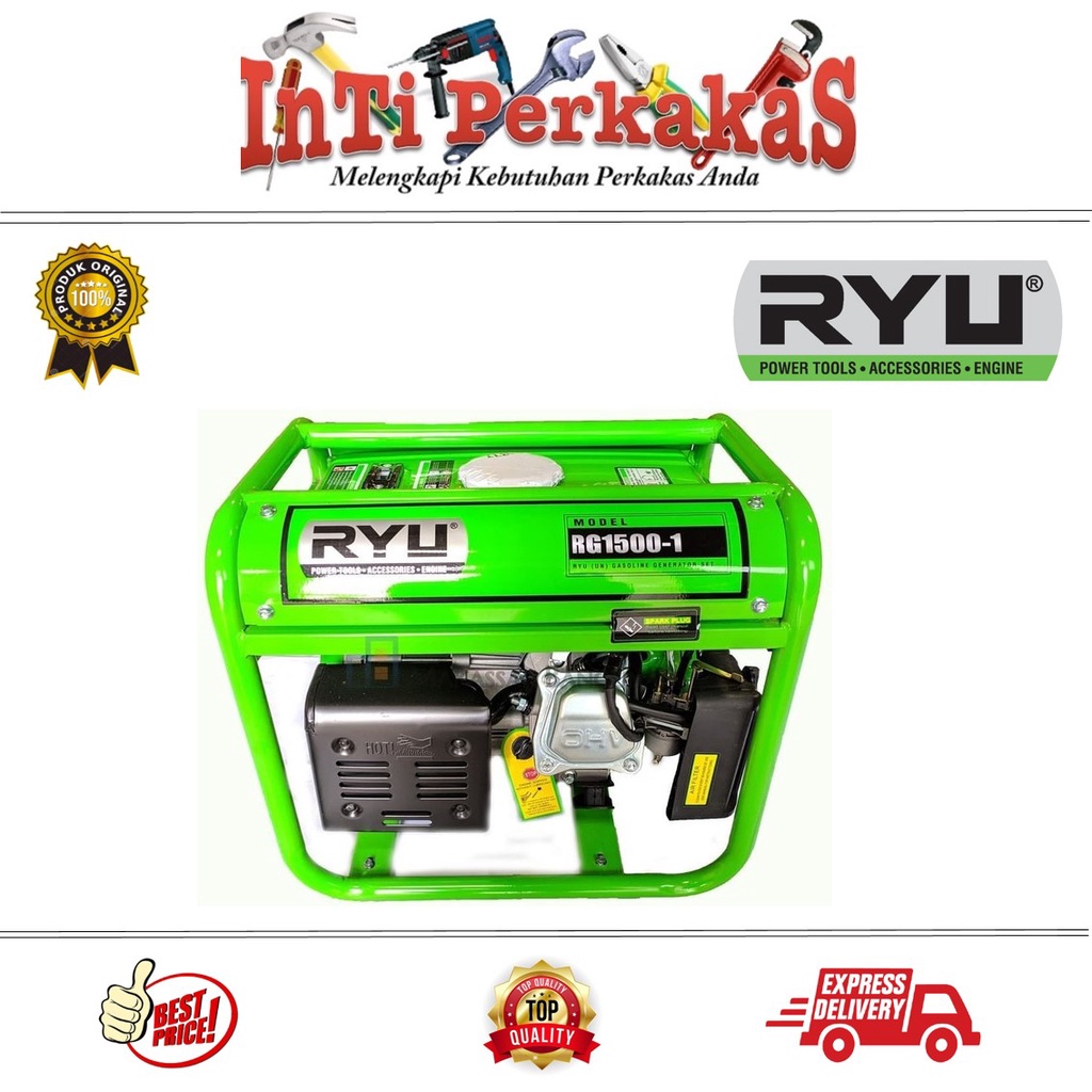 Jual RYU GASOLINE GENERATOR SET RG1500-1 GENERATOR ALAT PERTUKANGAN ...