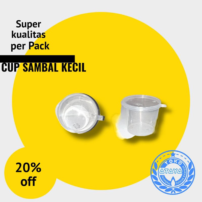 Jual mika cup sambal kecil 50pcs tempat sambal 25ml CUP SAUCE/SAMBEL ...