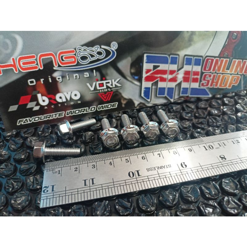 Jual baut drat 10 m6 x 2cm probolt 2 kunci stainless original heng | Shopee Indonesia