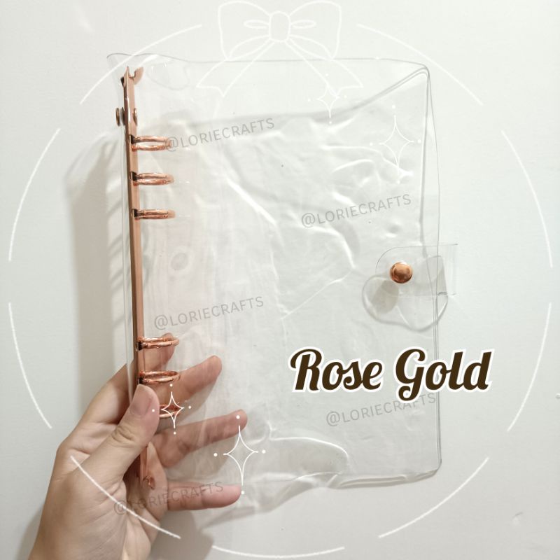 Jual READY INSTANT Clear Cover Binder A5 A6 ROSE GOLD PREMIUM ...