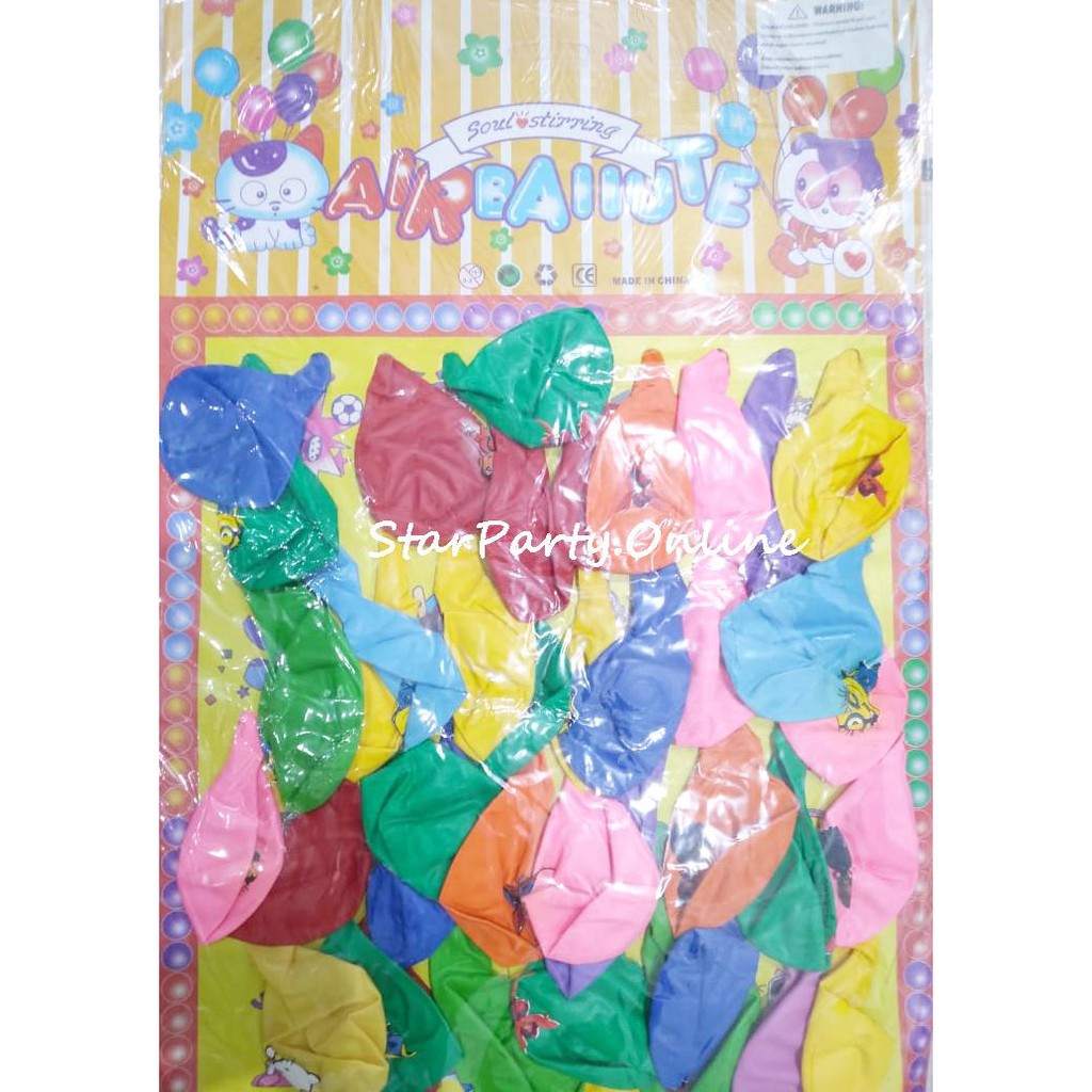 Jual Balon Papan Karakter Mix 12inch Isi 40pcs /Balon Anak /Balon ...