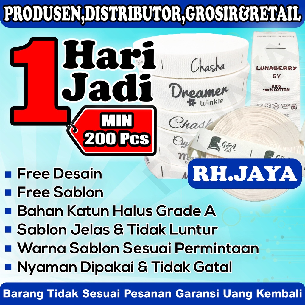 Jual Label Katun / Label Hijab / Label baju / Label Pakaian / Label ...