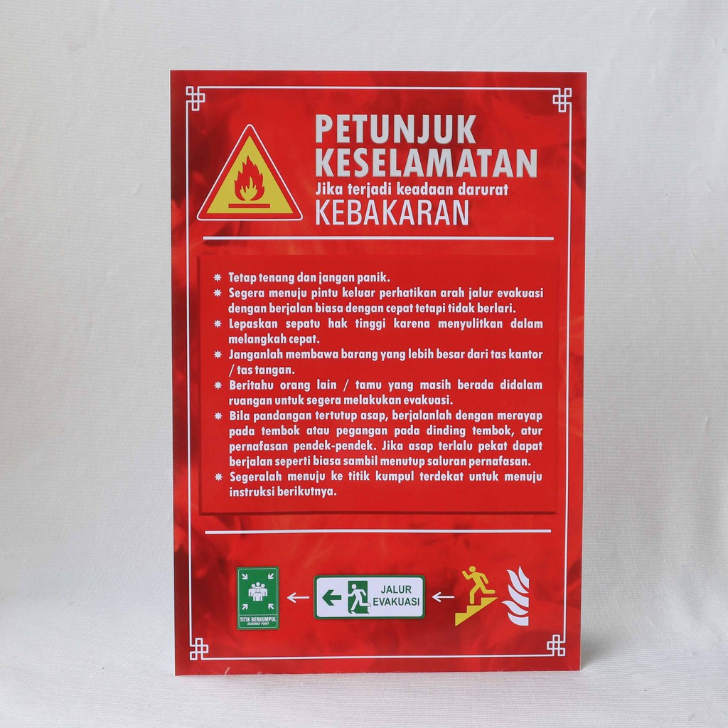 Jual Stiker Waterproof - Stiker Pesan Keselamatan Kebakaran - Stiker ...