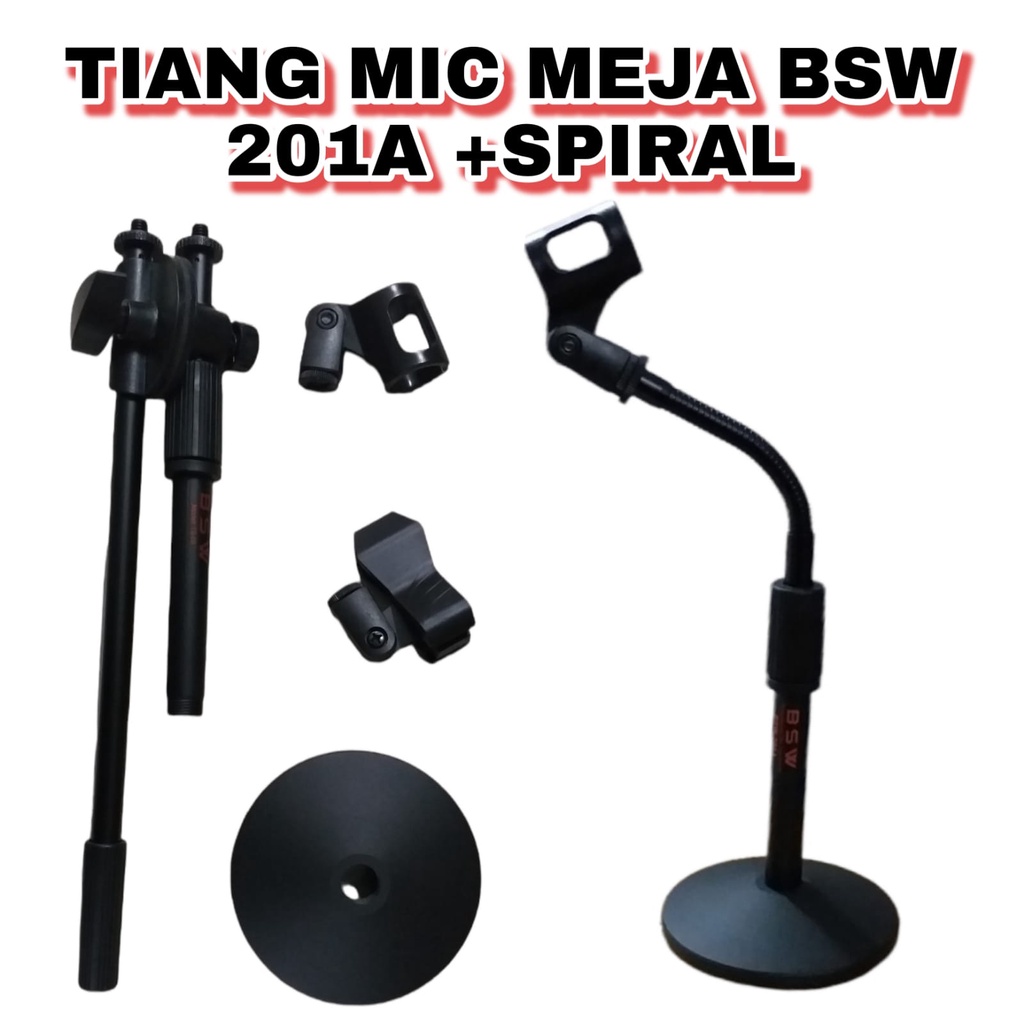 Jual TIANG MIKROFON MEJA BSW 201A +SPIRAL | Shopee Indonesia
