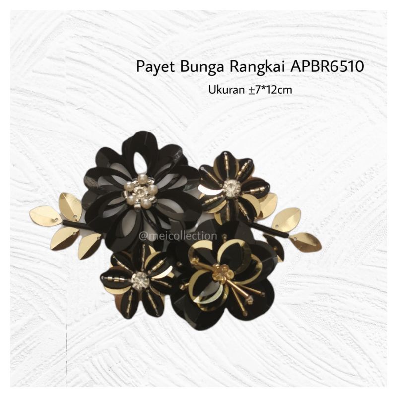 Jual payet rangkai leher pinggang bunga mutiara KOMPILASI warna hitam ...