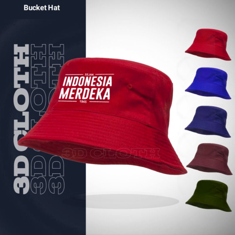 Jual Topi Indonesia Merdeka Sejak 1945 Bucket / Bucket Hat Pria Wanita ...