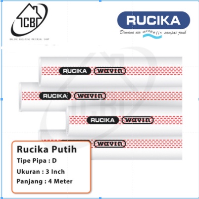 Jual PIPA PVC RUCIKA WAVIN STANDARD PUTIH - 3 INCH - D - 1 BATANG ...
