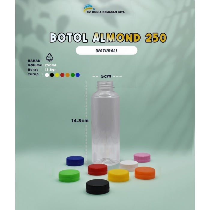 Jual Botol Almond 250 - 5 pcs - Botol Plastik 250 ml | Shopee Indonesia
