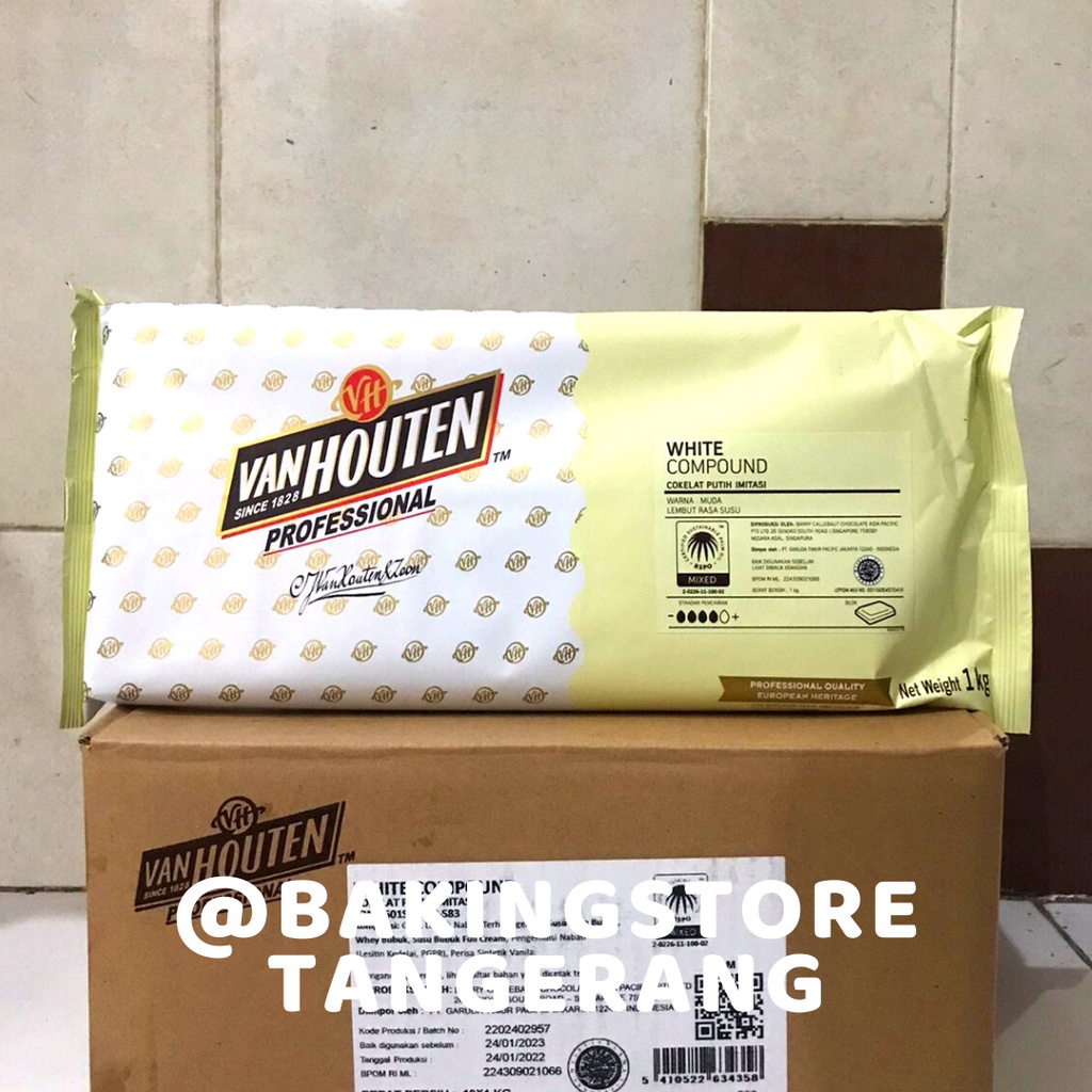 Jual Van Houten White Compound 1 kg | Coklat Putih Van houten | Shopee Indonesia