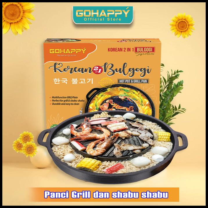 Jual PANCI BULGOGI 2 IN 1 Mookata Grill Pan Steam Boat Shabu shabu hot ...