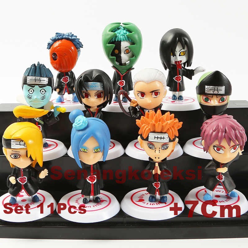 Jual Naruto Akatsuki Figure Set 11 Mainan Pajangan Miniatur Hiasan ...