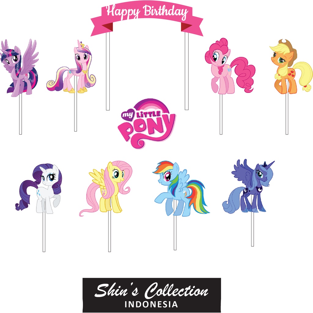 Jual Cake topper Little Poni set isi 10 pc | Shopee Indonesia