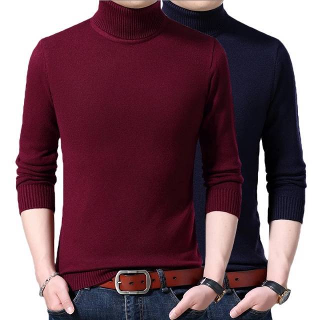 Jual Turtelneck man rajut model korea-baju pria-rajutan pria | Shopee ...