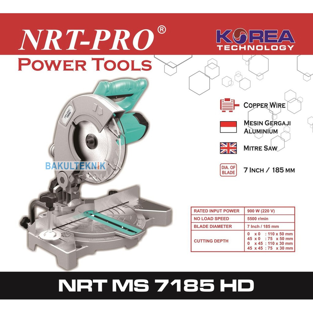 Jual mesin mitersaw NRT 7185HD mitre saw NRT 7" mitersaw7" nrt | Shopee ...