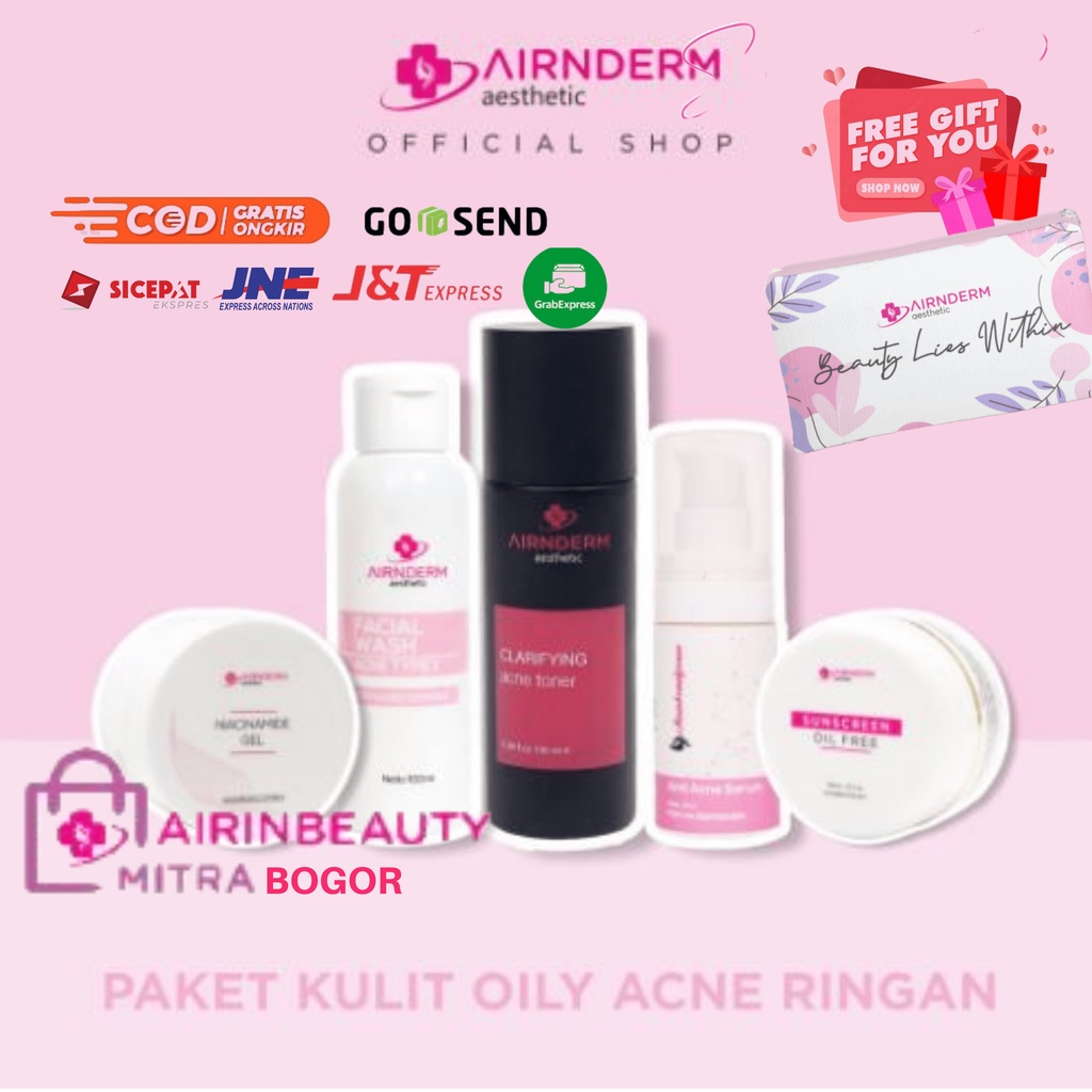 Jual AIRIN PAKET OILY - ACNE RINGAN (FREE POUCH DOMPET KOSMETIK AIRIN) Airin Airnderm Aesthetic ...