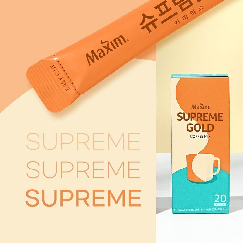 Jual KOPI MAXIM COFFEE KOREA SUPREME GOLD ECERAN (PRODUK MAXIM TERBARU ...