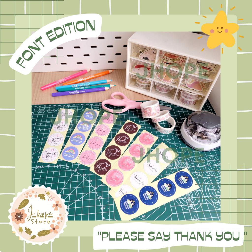 Jual Sticker Bulat Thank You Font Thank You Estetik Cocok Untuk Label ...