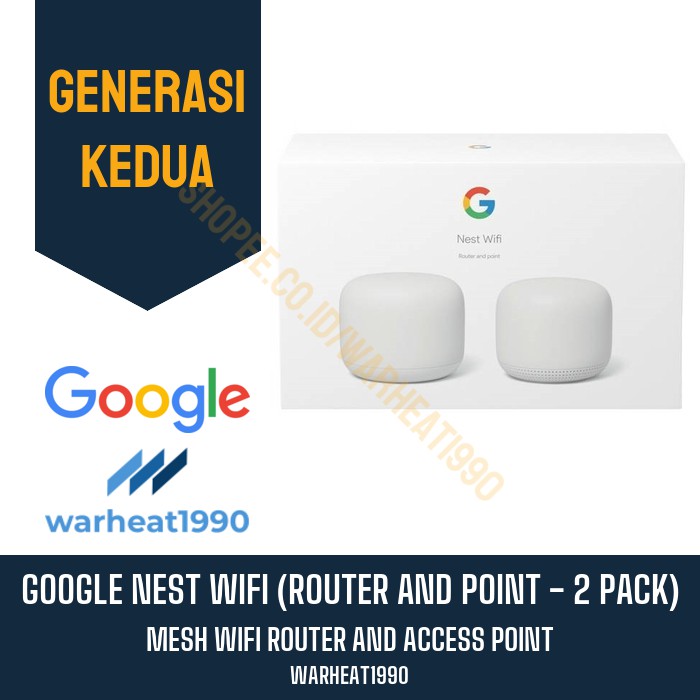 Jual Google Nest Wifi 2 Pack 2nd Generation Mesh WiFi Router Point ...