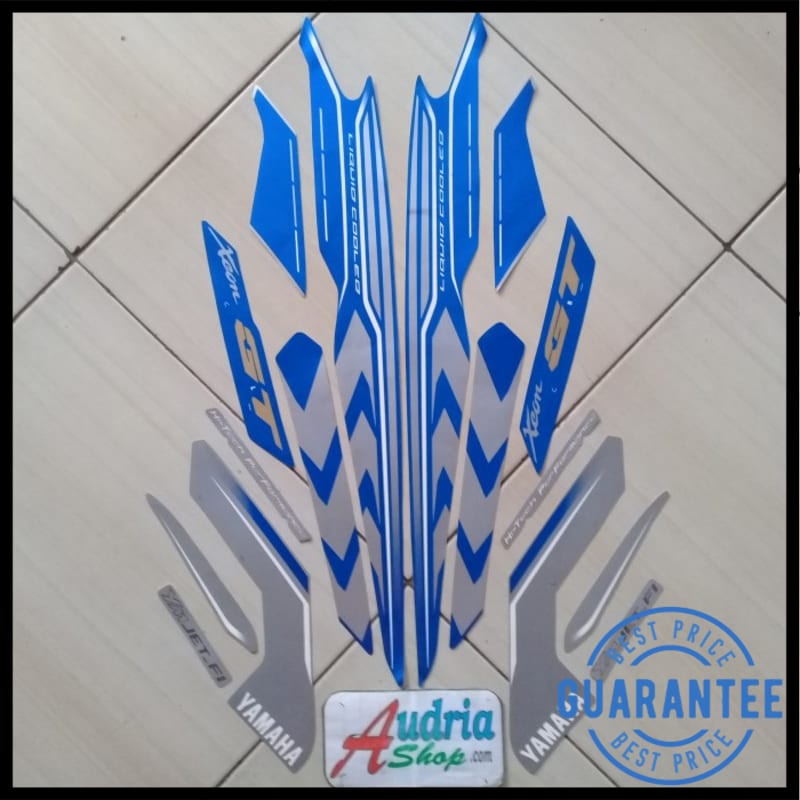 Jual Sticker Striping Motor Yamaha Xeon GT 125 2015 Biru | Shopee Indonesia