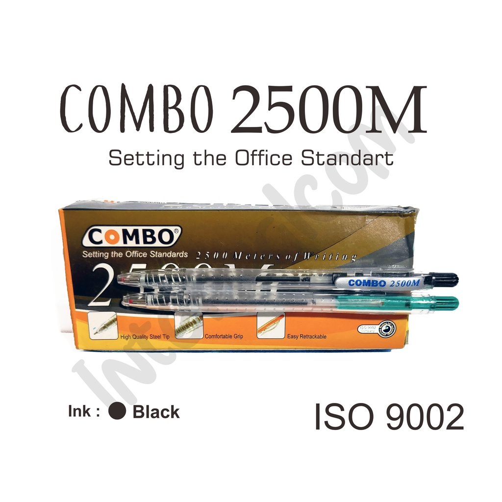 Jual Retractable Pen Combo Office Standart Pulpen Tinta Hitam Ballpoint ...