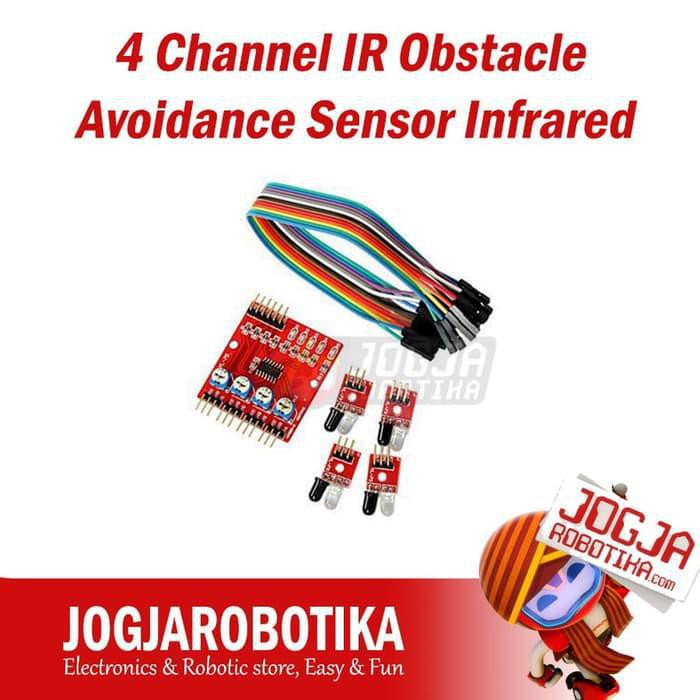 Jual 4 Channel IR Obstacle Avoidance Modul Sensor Robot Line Follower ...