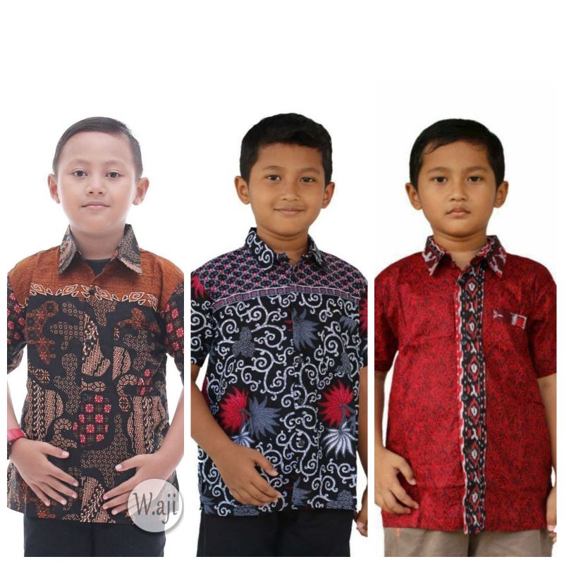 Jual Baju Batik Anak laki laki Umur 1-12 tahun terbaru / Atasan Hem ...