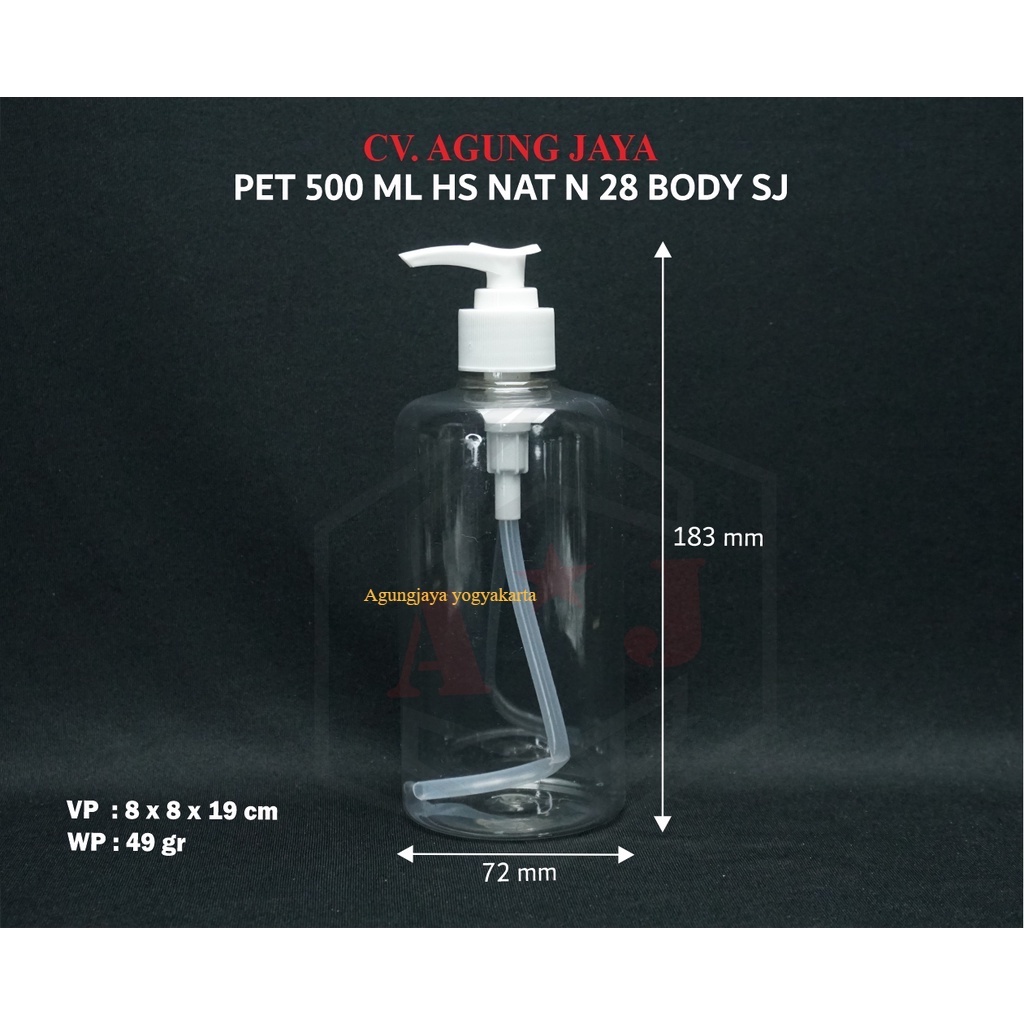 Jual Botol 500 ml Natural Pump Lotion /Hs 500 ml | Shopee Indonesia